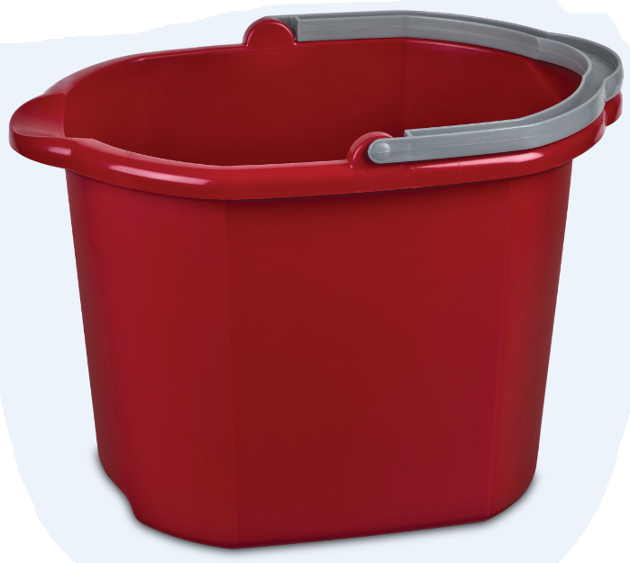 PAIL-16 QT OBLONG-DUAL SPOUT-RED - Lee Distributors