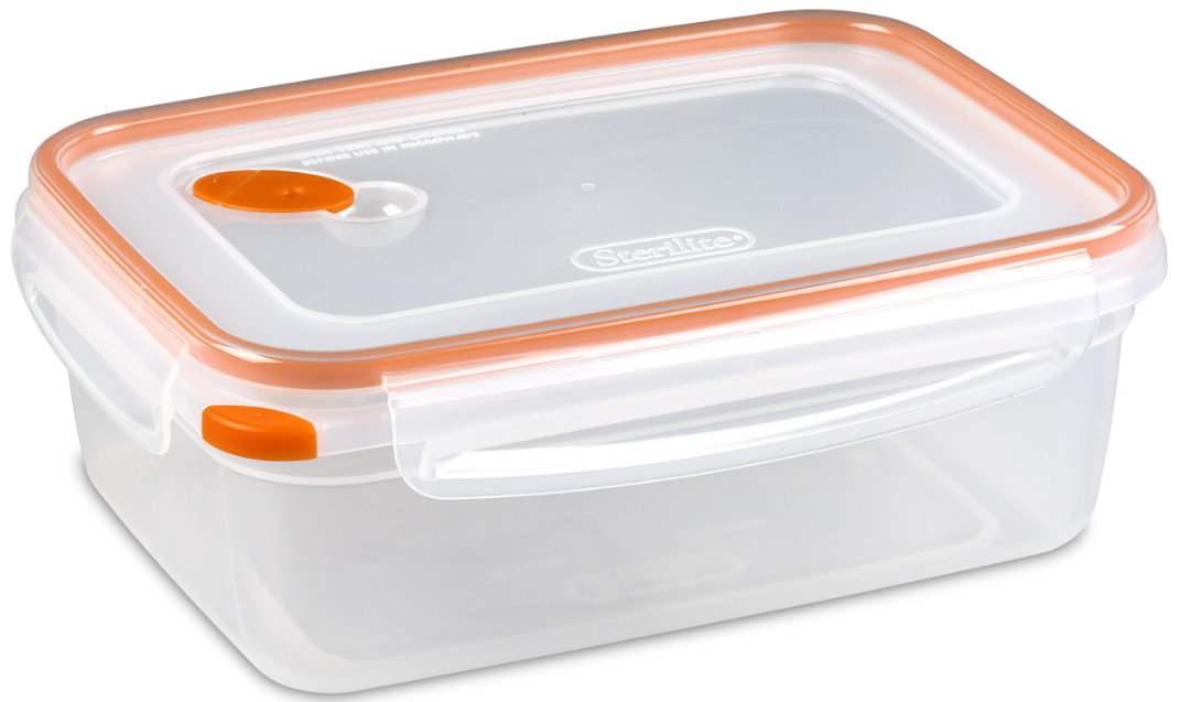 ULTRA SEAL RECT.CONTAINER- 8.3 cup ORANGE - Lee Distributors