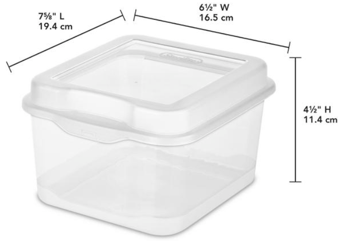 STORAGE BOX-CLEAR w-FLIPTOP- 7.5″x 6.5″x 4.5″ - Lee Distributors