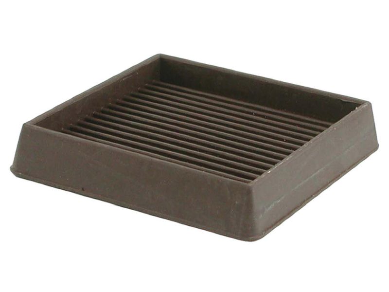 LEG CUP-RUBBER-SQUARE-BROWN 3″ - Lee Distributors