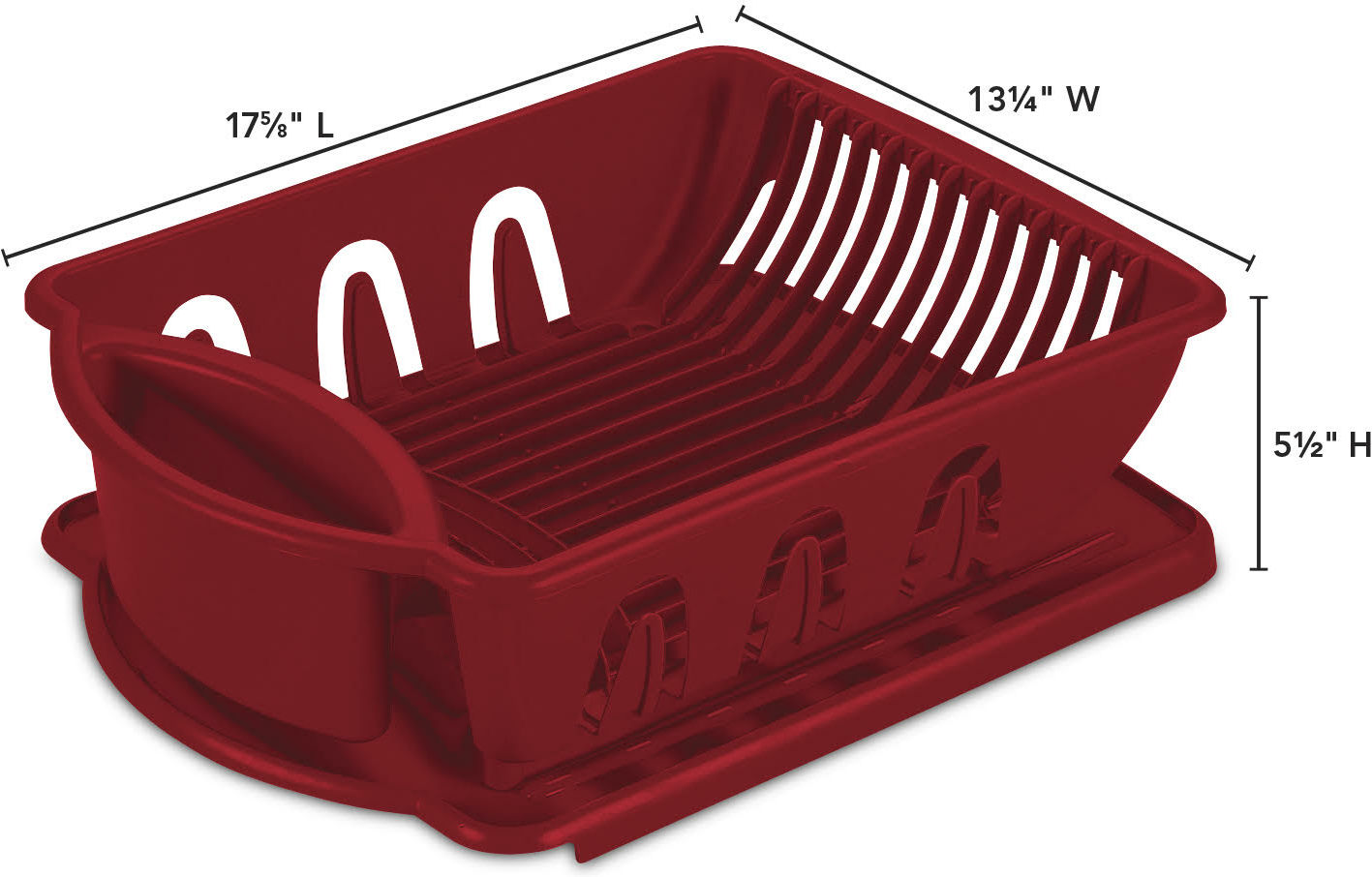 DISH DRAINER SET-LARGE- RED - Lee Distributors