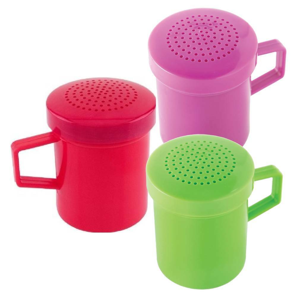 POWDERED SUGAR SHAKERS PLASTIC ASSORTED COLORS - Lee Distributors
