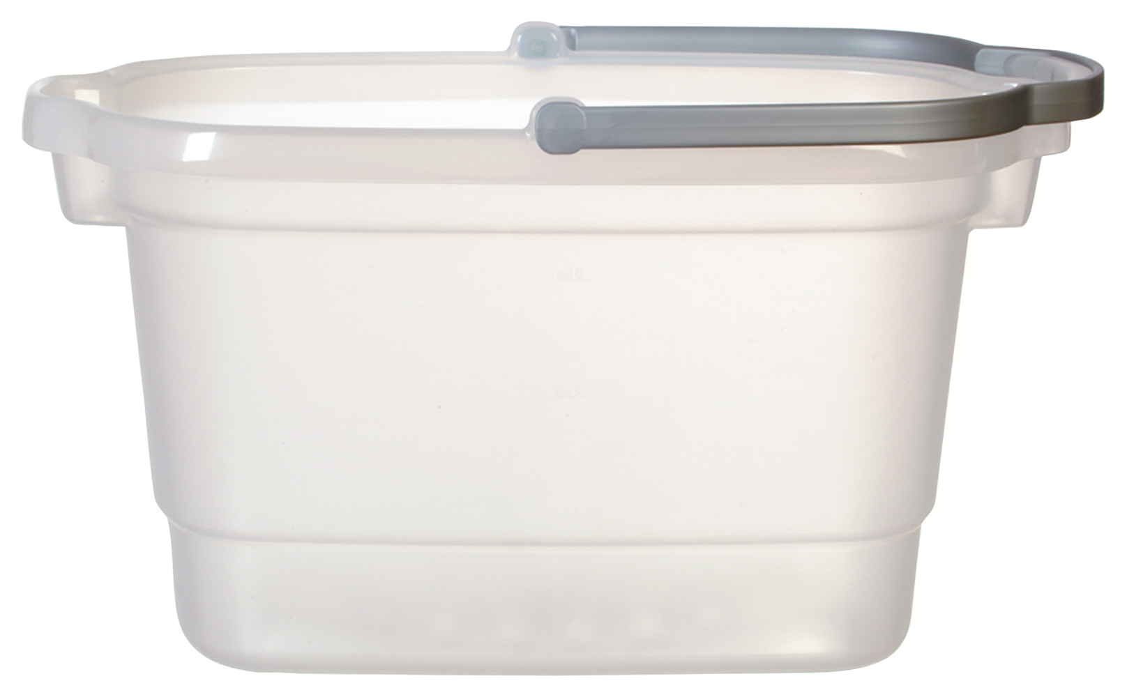 BUCKET RECTANGULAR 4gal - CASABELLA TRANSLUCENT/SILVER - Lee Distributors