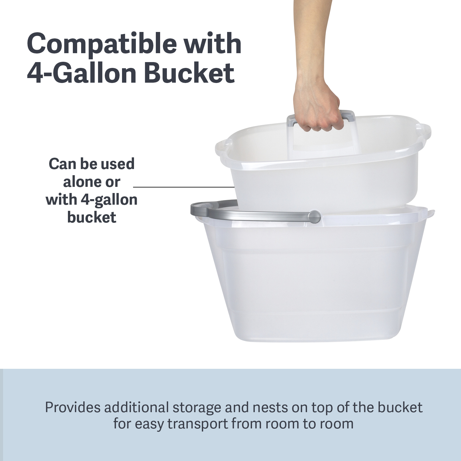 CARRY-ALL STORAGE TOTE- CASABELLA TRANSLUCENT/SILVER - Lee Distributors