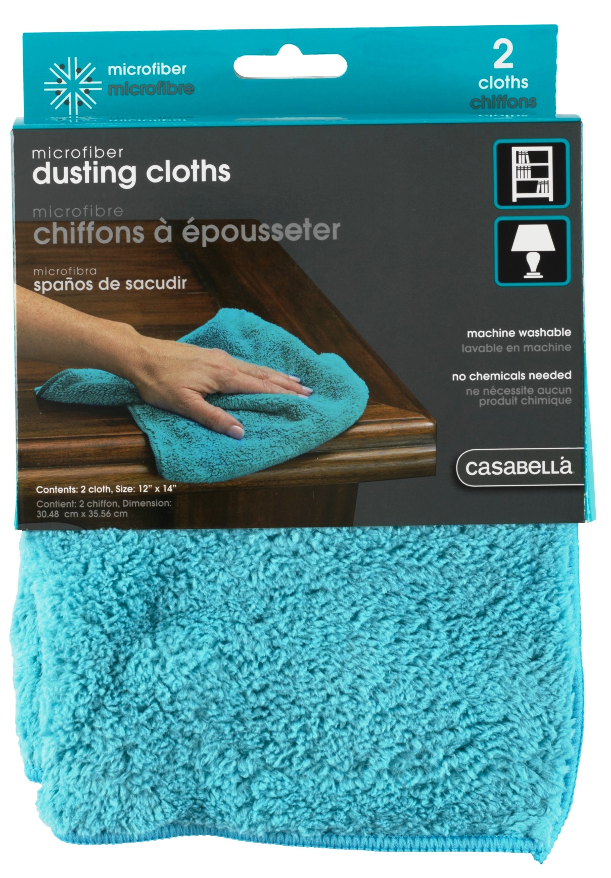 MICROFIBER DUSTING CLOTH PK/2 BLUE - Lee Distributors