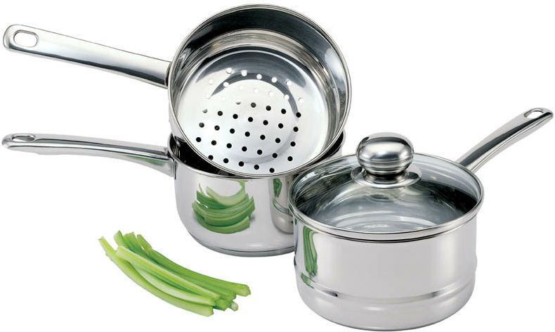STEAMER & BROILER SET- 4pc-STAINLES - Lee Distributors