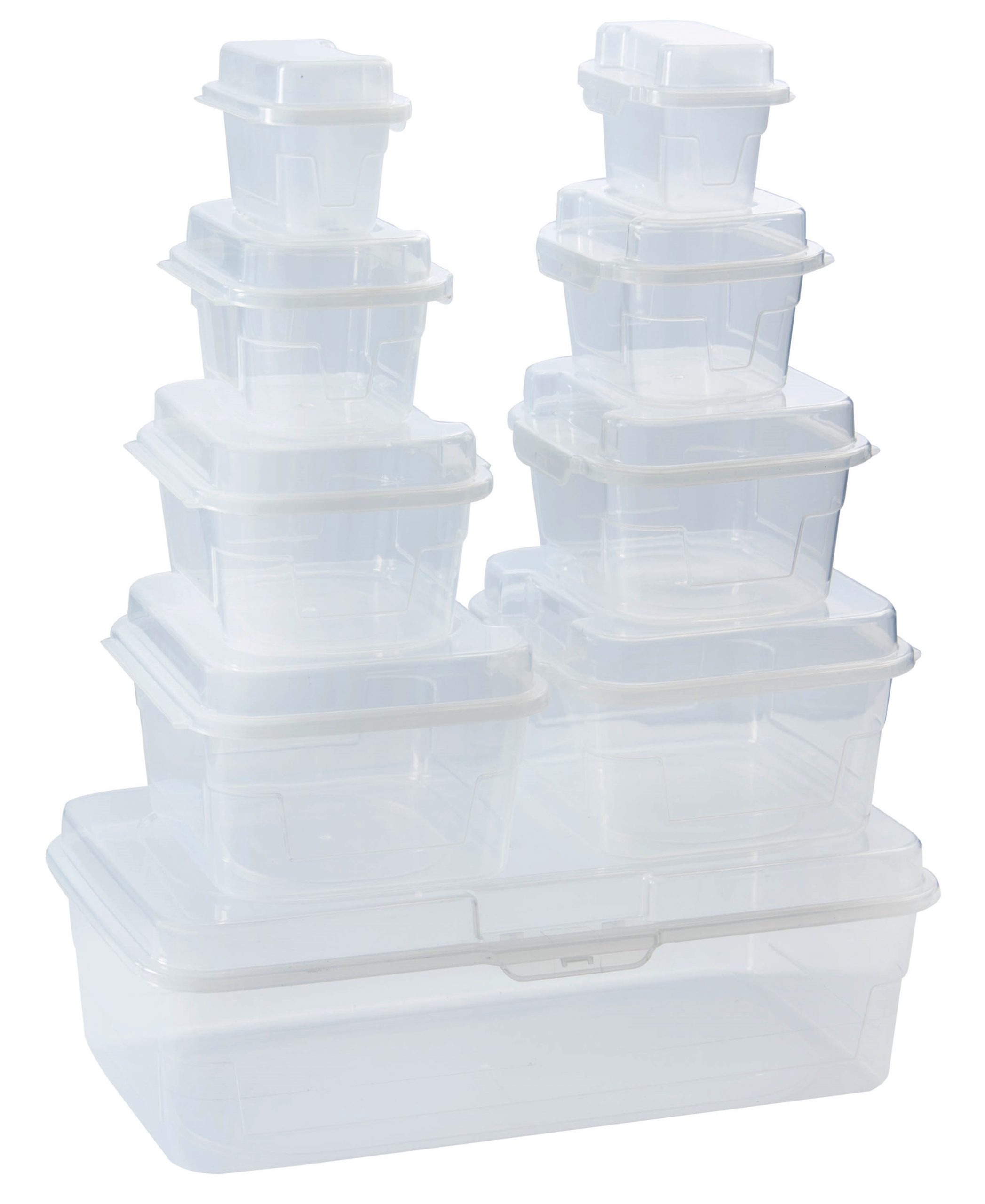 SUPER CLEAR STORAGE BOX SET 9 pc SET w-HINGED LIDS - Lee Distributors