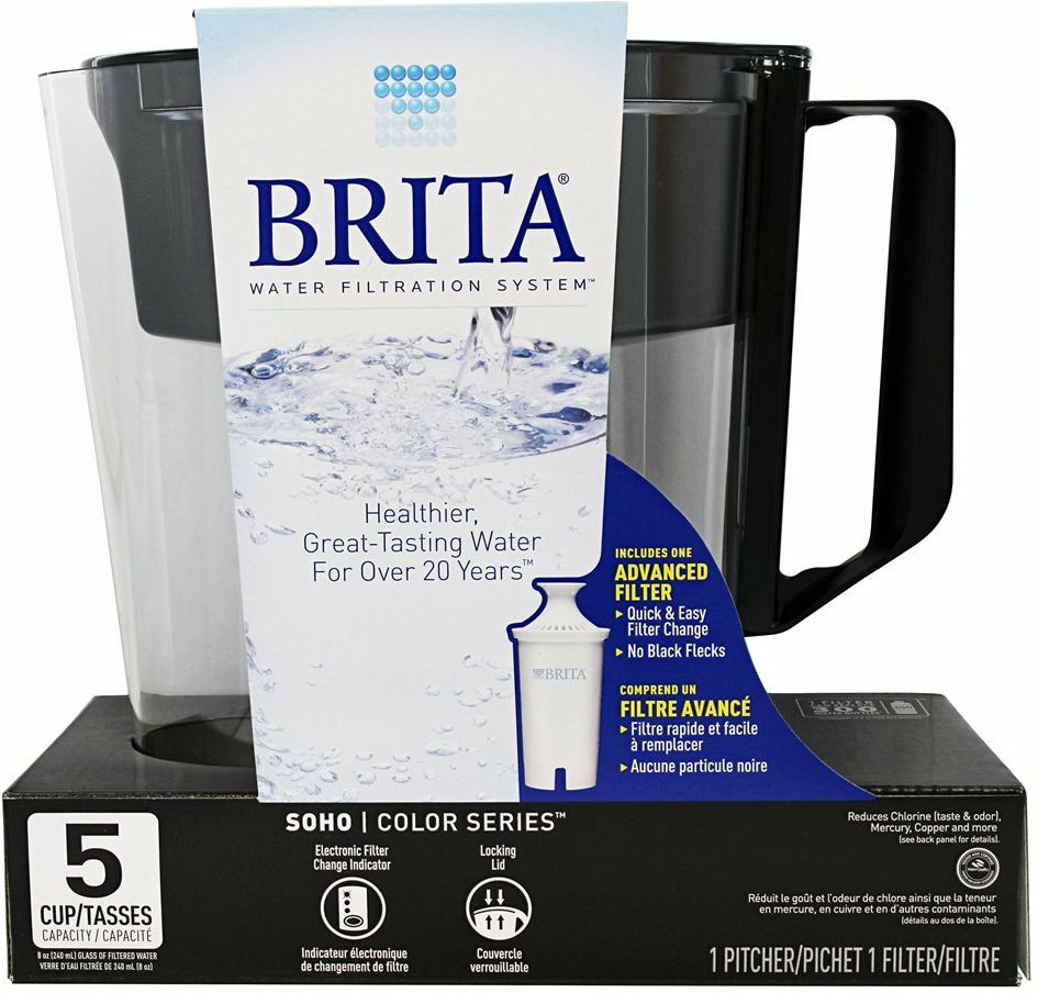 BRITA PITCHER SOHO – 5 CUP BLACK - Lee Distributors
