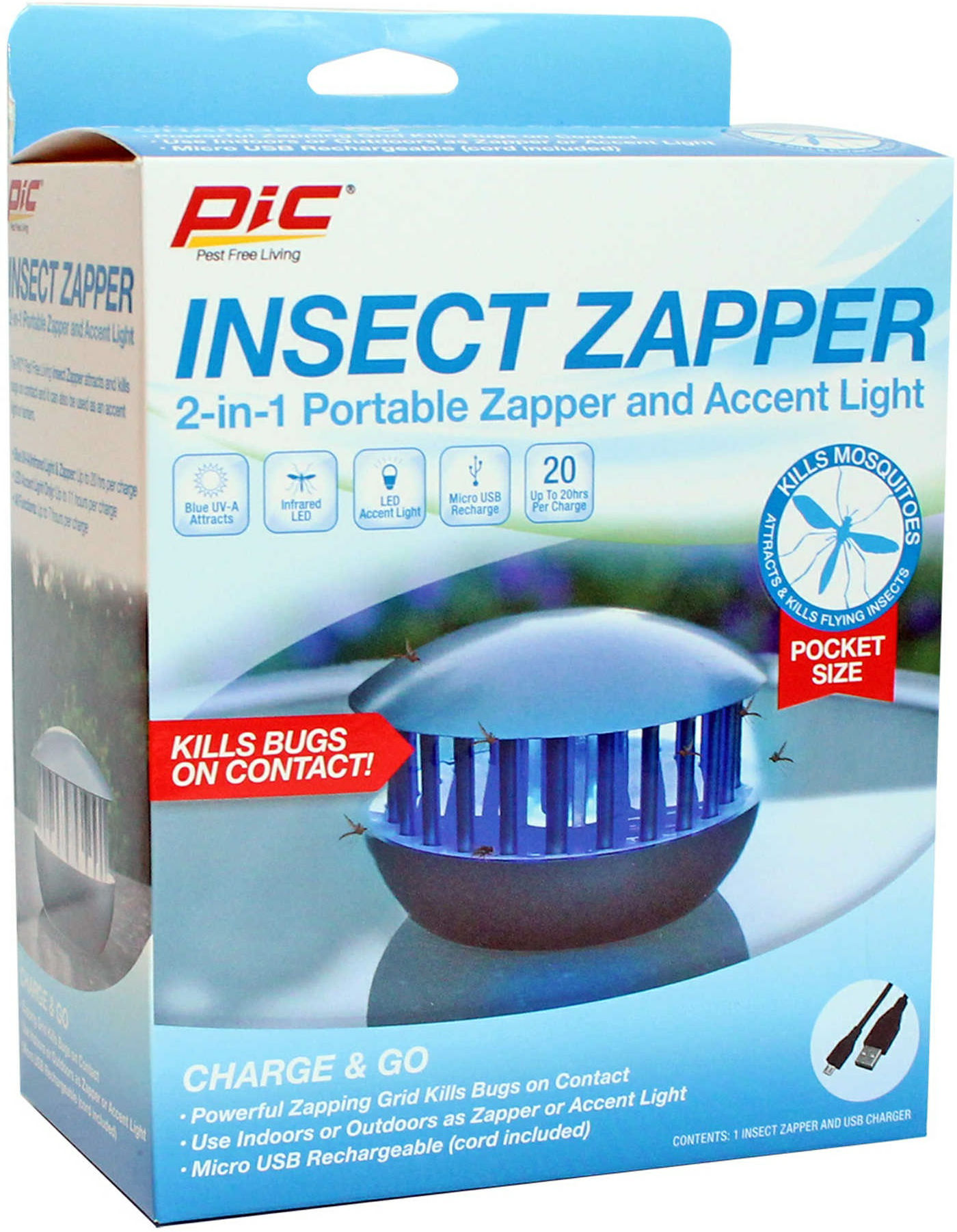 PIC- INSECT ZAPPER * PORTABLE W/ LIGHT - Lee Distributors