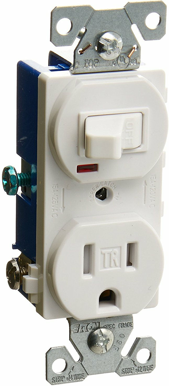 TOGGLE SWITCH & OUTLET COMBO- WHITE - Lee Distributors