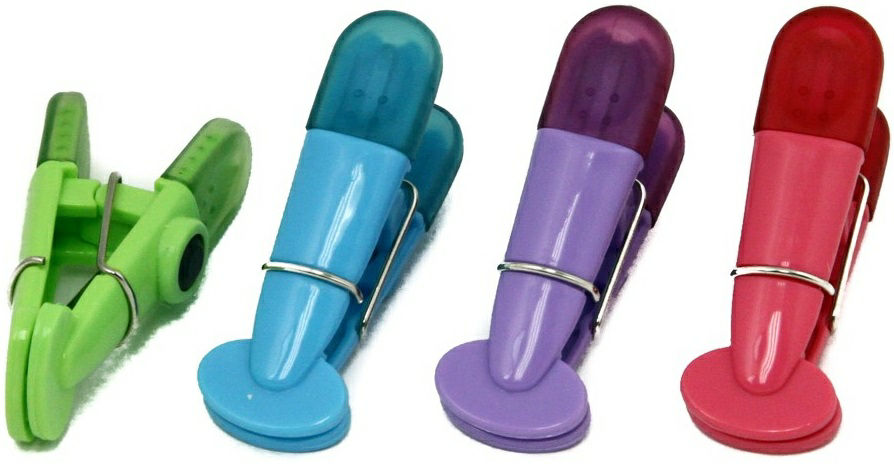 BAG CLIPS-MAGNETIC 4 ASST COLORS - Lee Distributors