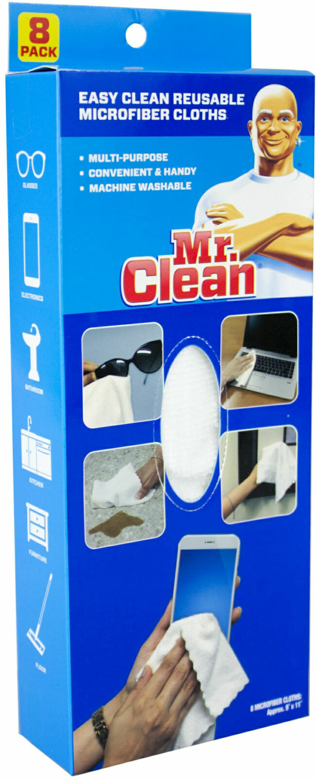 MR.CLEAN MICROFIBER CLOTHS 8ct REUSABLE – 9″x11″ - Lee Distributors