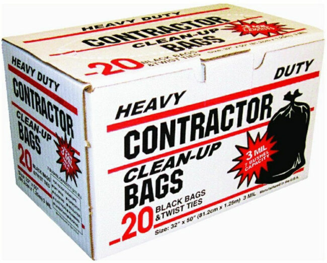 CONTRACTOR BAG- 20pk BOX 42 GAL – 3 mil 32 x 50″ - Lee Distributors