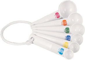 MEASURING SPOON SET-6PC DELUX WHITE - Lee Distributors