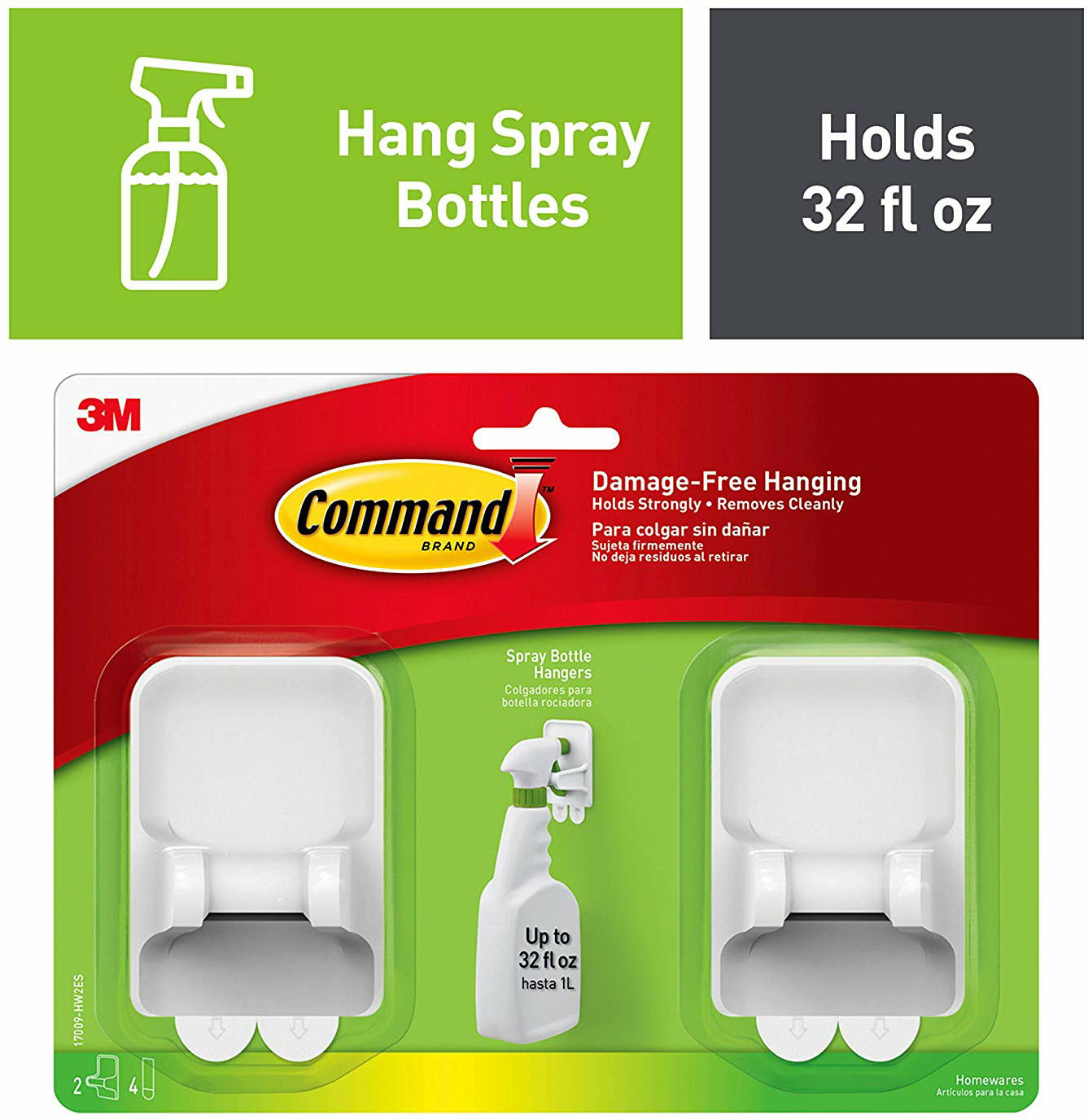 COMMAND HOOK FOR SPRAY BOTTLE- 2 PACK - Lee Distributors