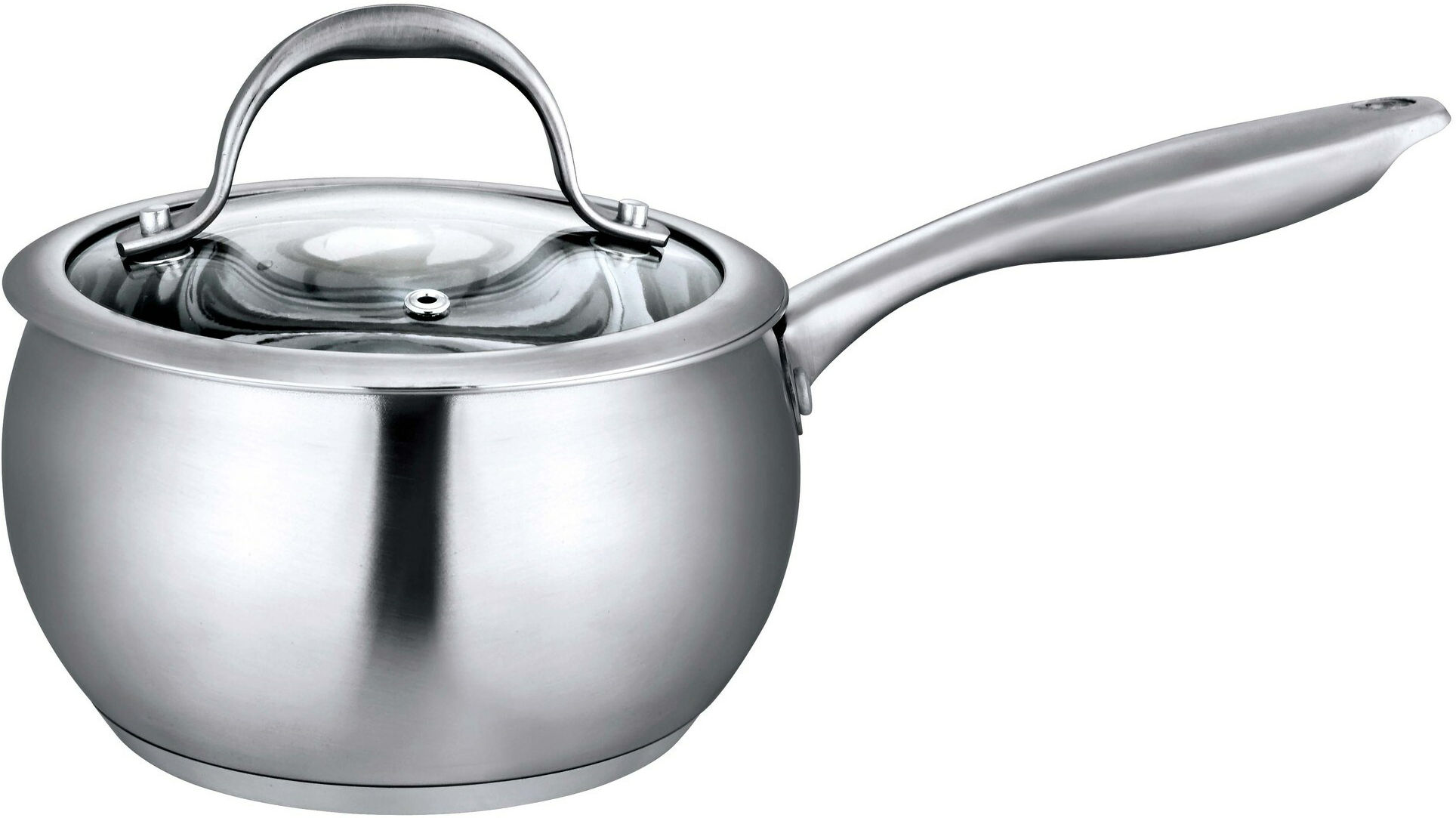 SAUCE PAN-2.2qt w-TEMPERED LID STAINLESS STEEL - Lee Distributors