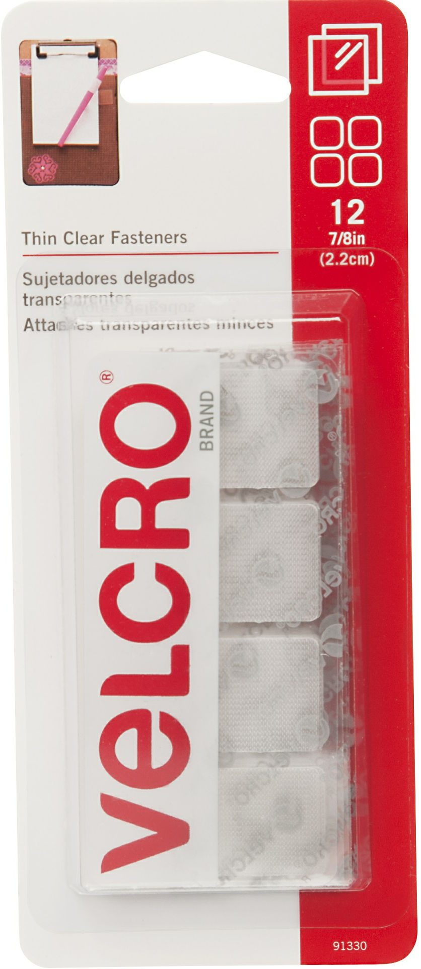 VELCRO-SQUARES-7/8"- CD/12 - CLEAR - Lee Distributors