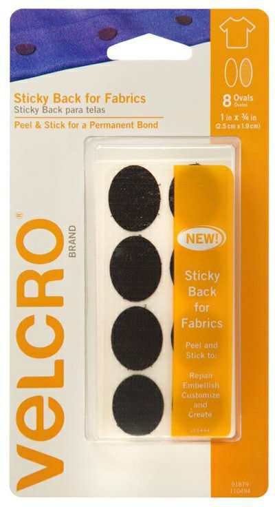 VELCRO-4 FABRIC 1"x3/4"-OVAL - BLACK CD/8 - Lee Distributors