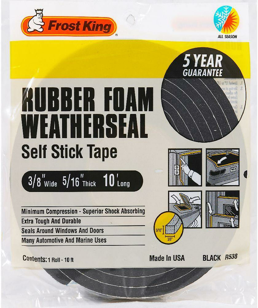 WEATHERSEAL-BLACK RUBBER FOAM- #2- 5/16″x 3/8″x 10 FT - Lee Distributors