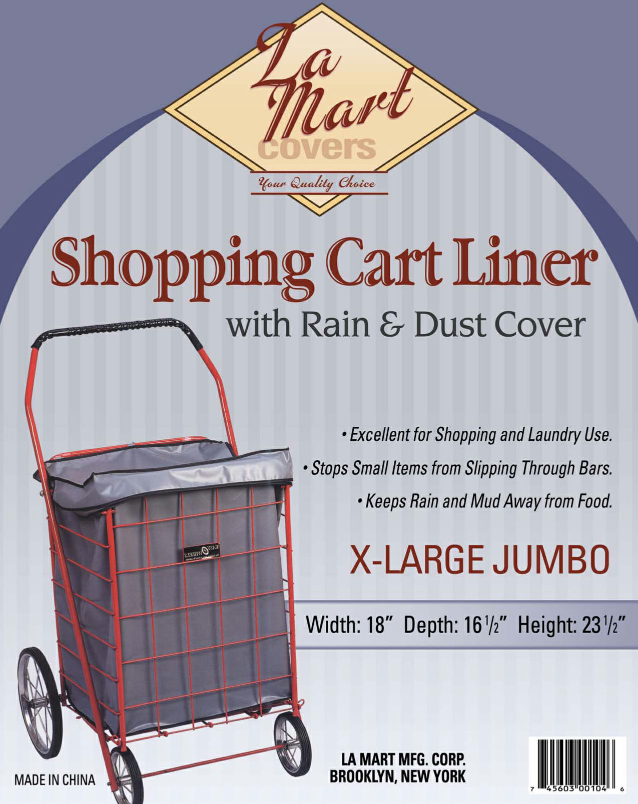 SHOP CART LINER – X-LG – 18″x 16.5″x 23.5″ - Lee Distributors