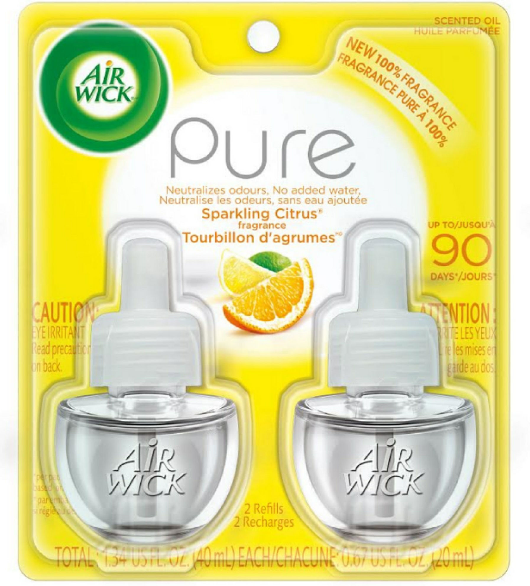 AIR WICK SCENTED OIL 2pk REFILL SPARKLING CITRUS - Lee Distributors
