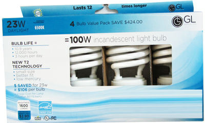 CFL-23w=100w DAY LIGHT-PK/4- BOXED - Lee Distributors