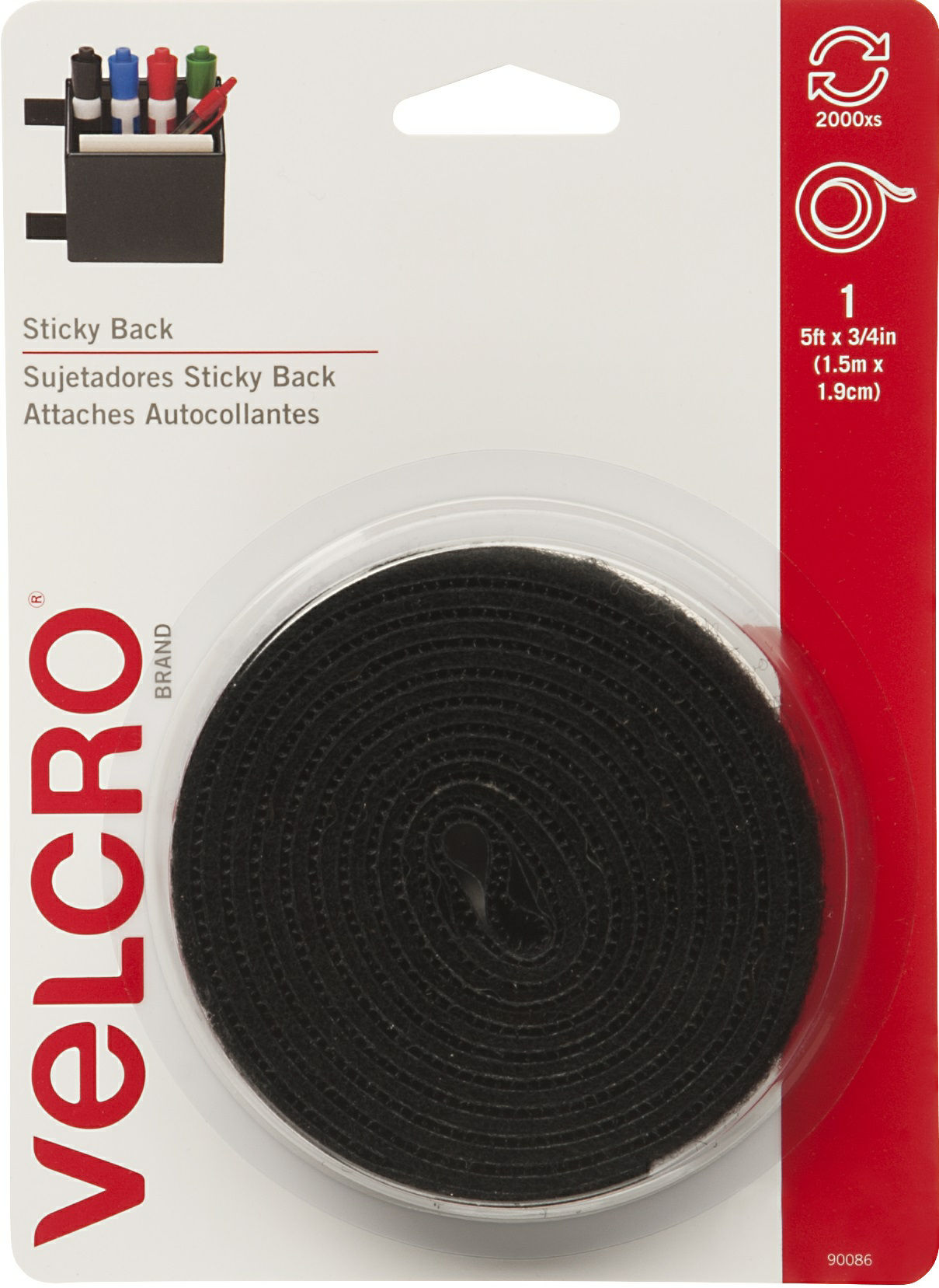 VELCRO-3/4 x 60" ROLL - BLACK - Lee Distributors