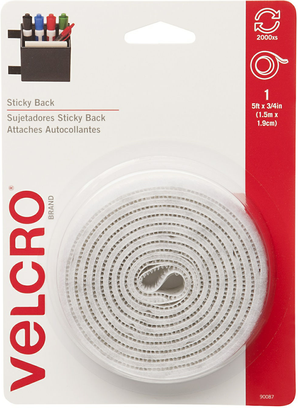 VELCRO-3/4 x 60" ROLL - WHITE - Lee Distributors