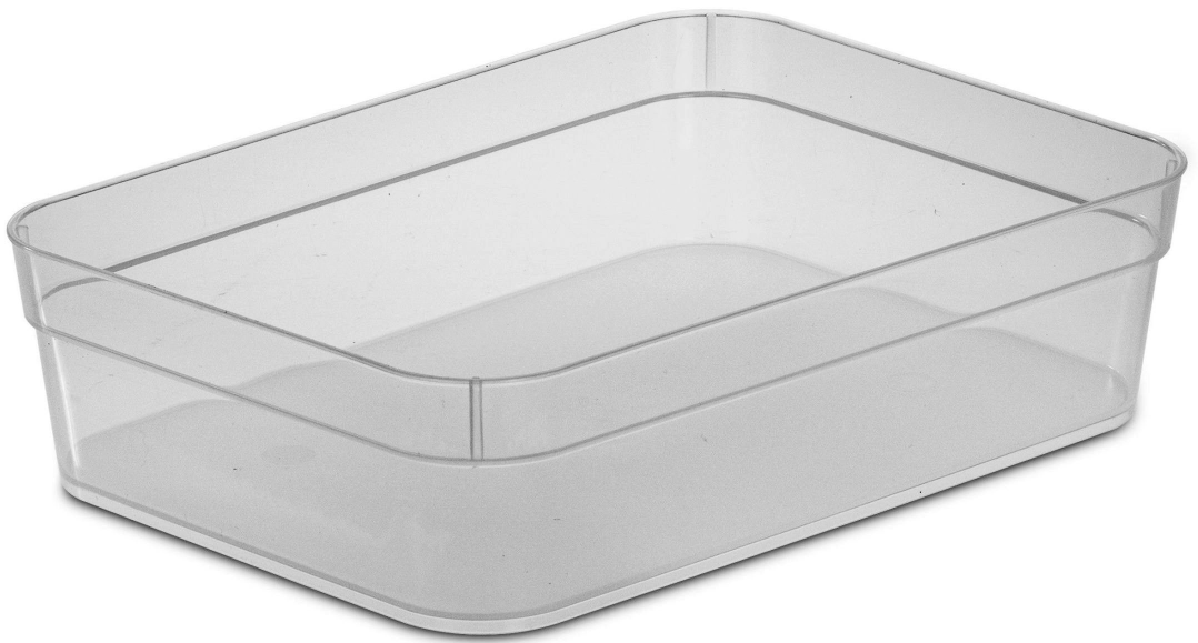 STORAGE-CLEAR OPEN TRAYS- LARGE 3pk – 9.75 x 7 x 2.5 - Lee Distributors
