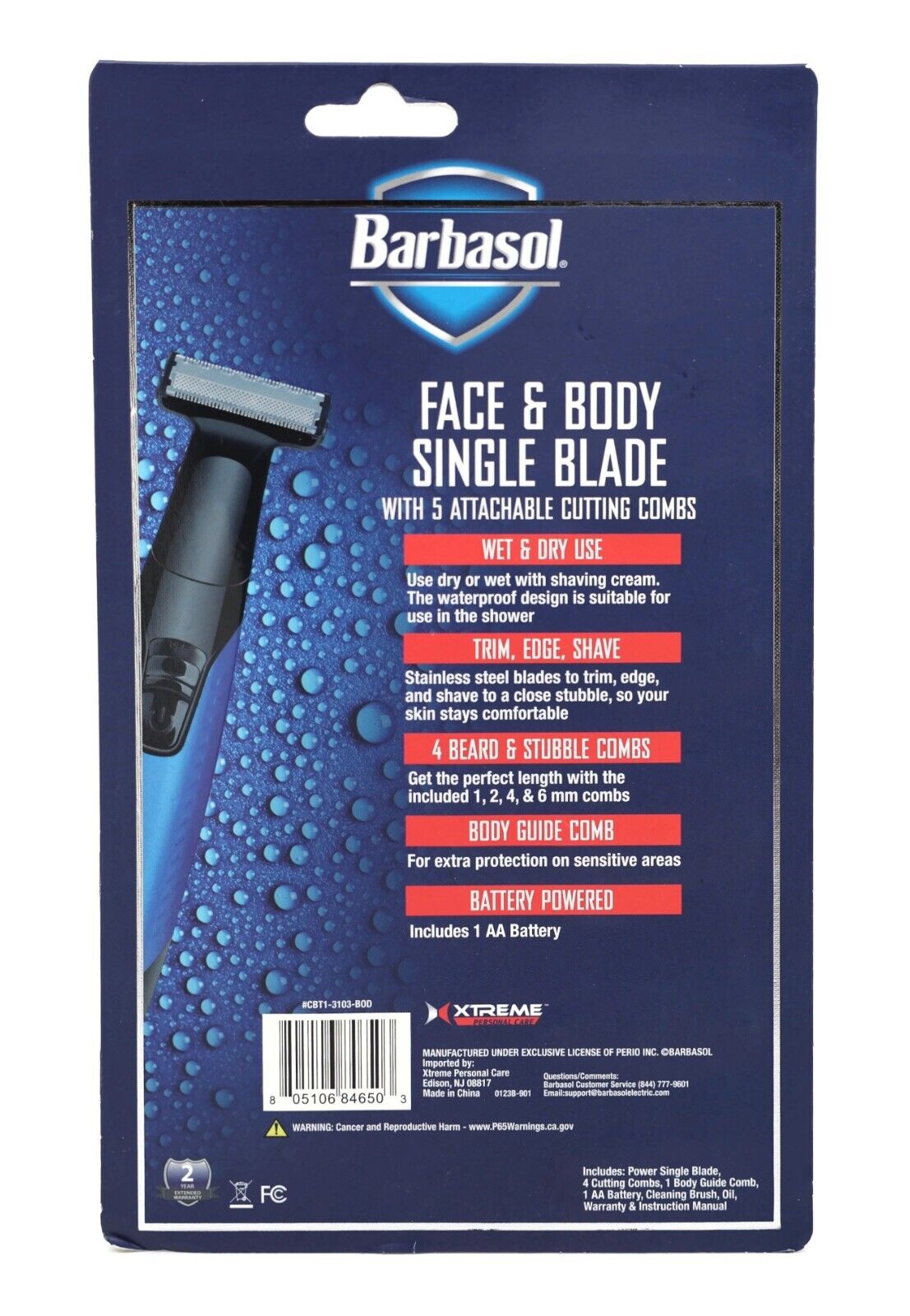 BARBASOL SINGLE BLADE GROOMER TRIMS,EDGES,& SHAVES TO CLOSE - Lee ...
