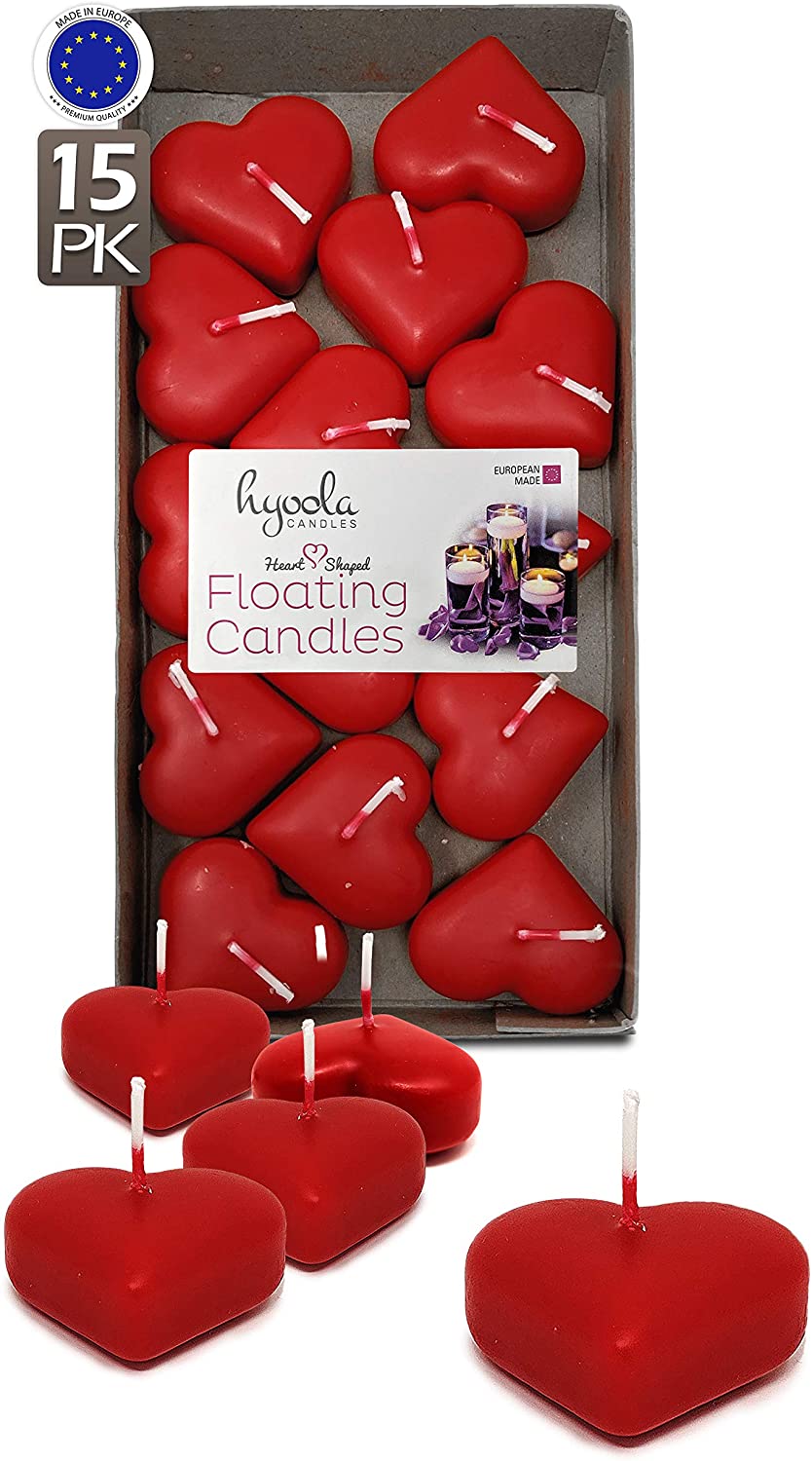 FLOATING RED HEART CANDLE-15pk - Lee Distributors