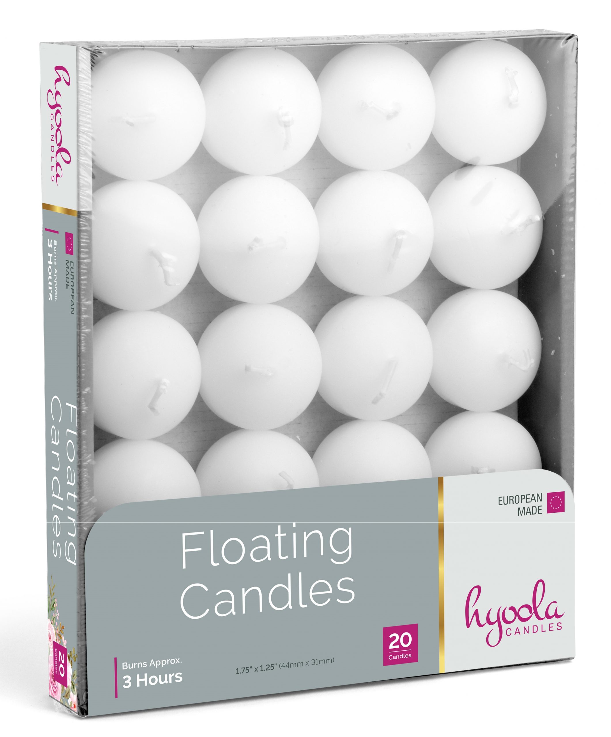 FLOATING 2″ CANDLE – 20 PACK WHITE - Lee Distributors