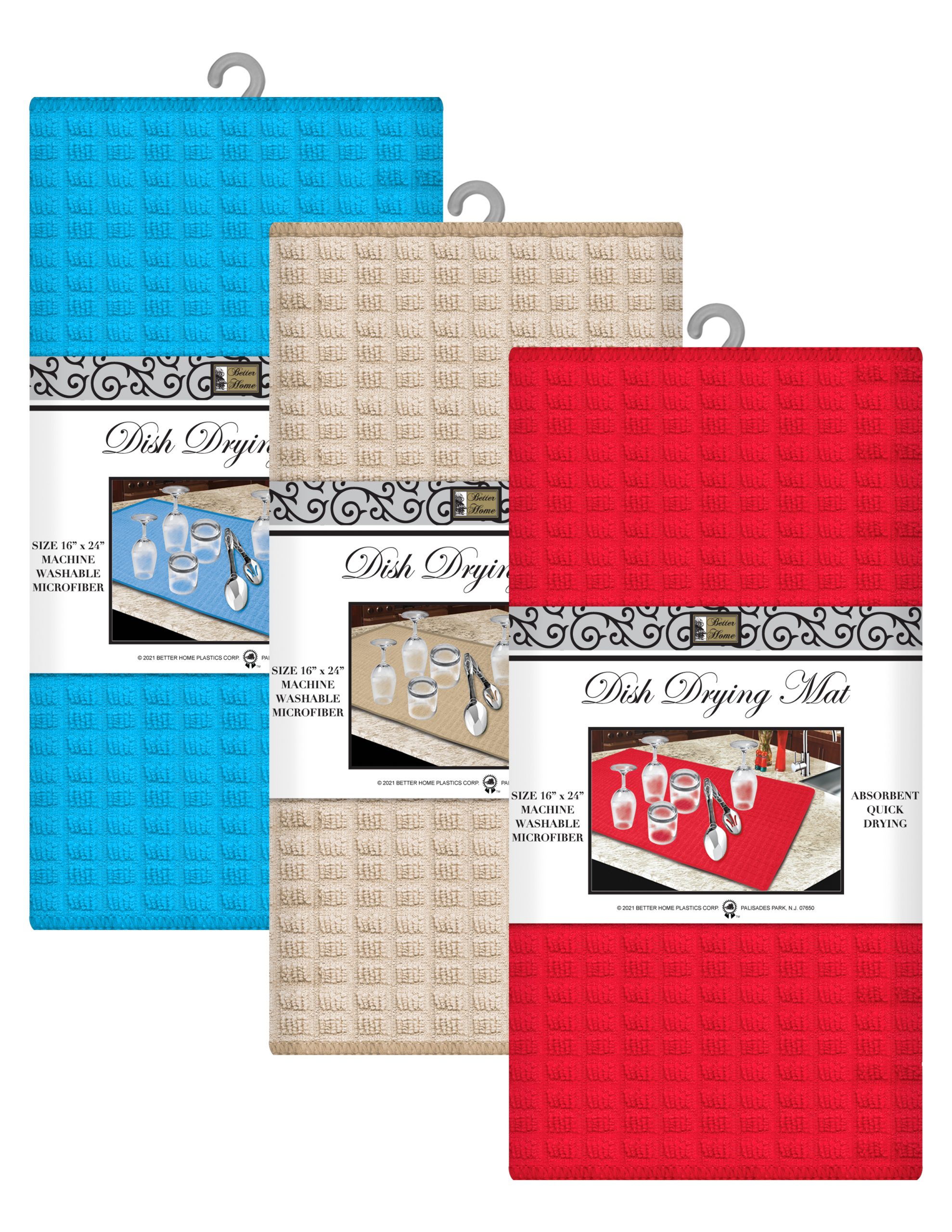 DISH DRYING MAT- ASSTD SOLIDS- 16×24 - Lee Distributors