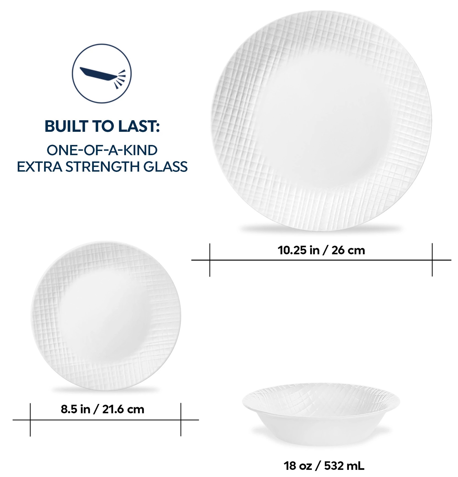 CORELLE MUGLESS RD. 12 pc SET LINEN WEAVE - Lee Distributors