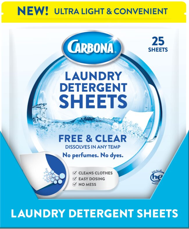 CARBONA LAUNDRY DETERGENT SHEETS 25ct – FREE & CLEAR - Lee Distributors