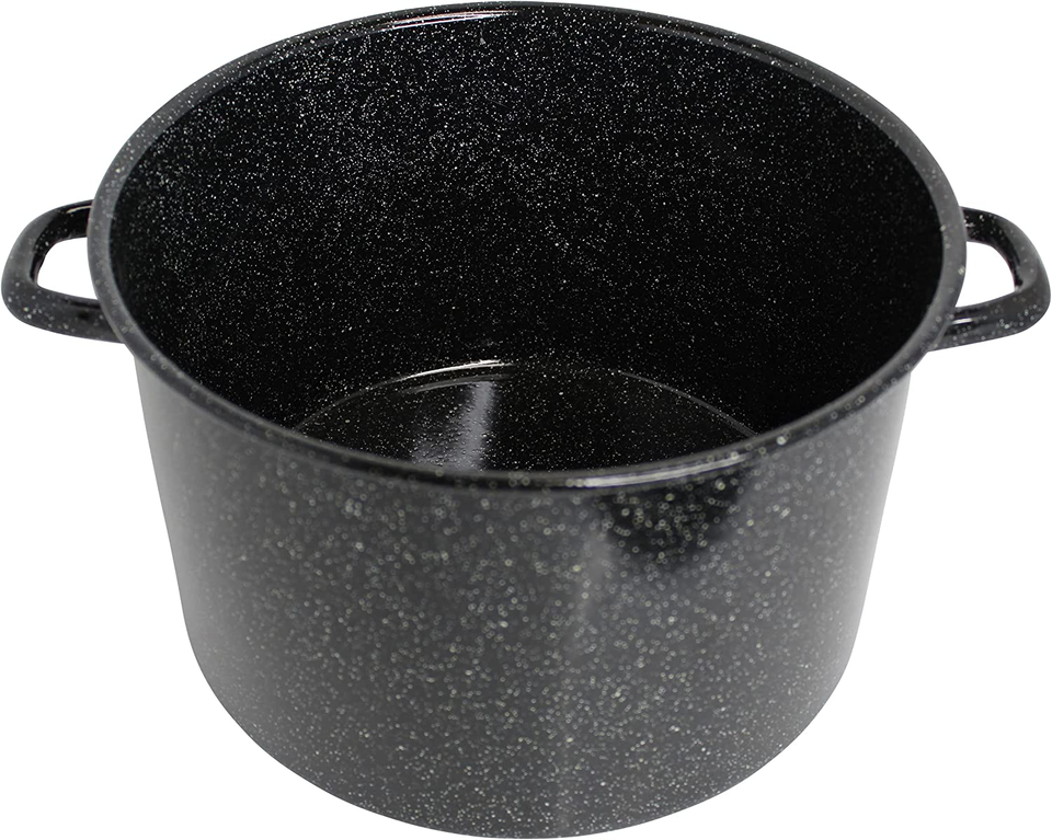 ENAMEL-STOCK POT 12 QT BLACK - Lee Distributors