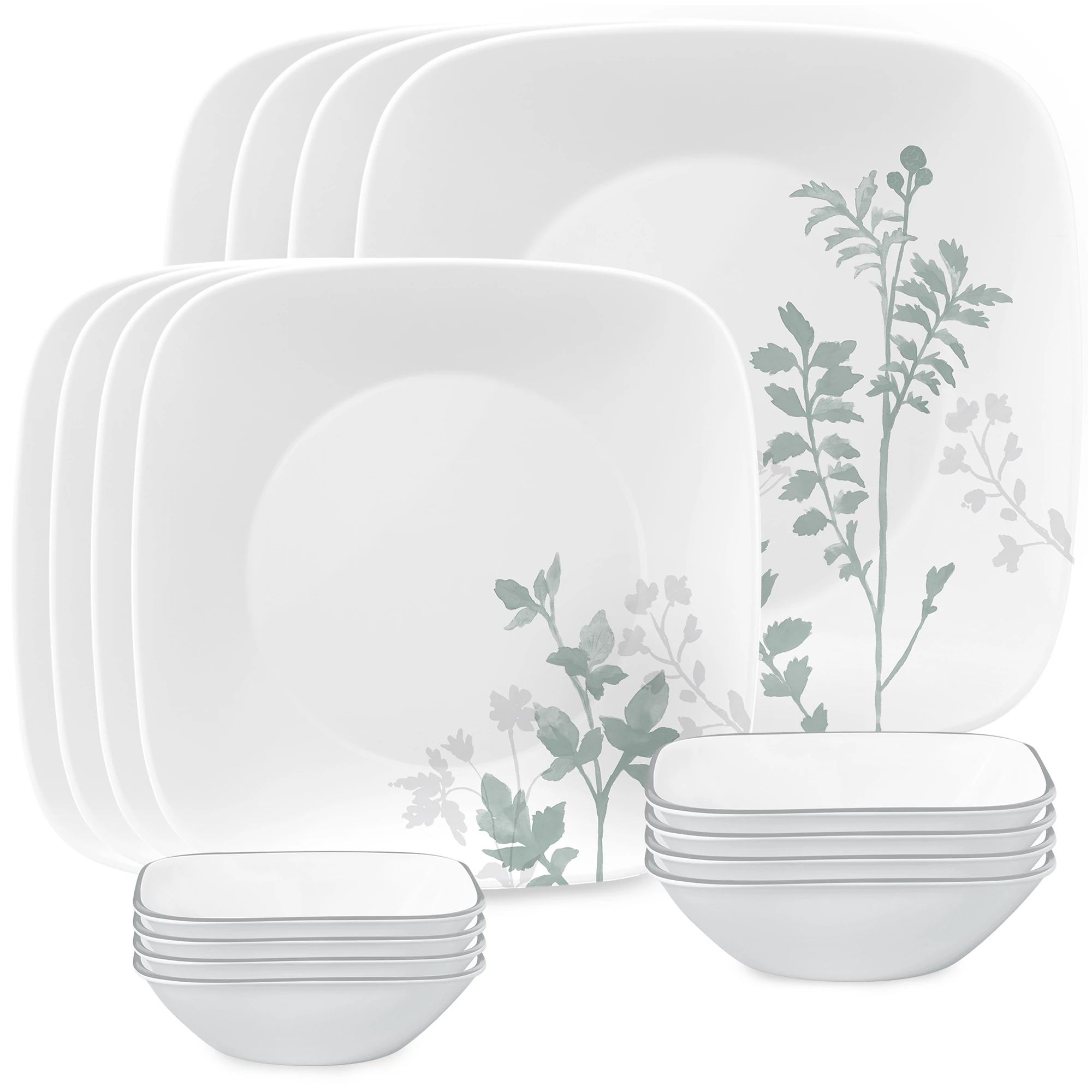 CORELLE MUGLESS SQ.* 16pc SET AMALIE - Lee Distributors