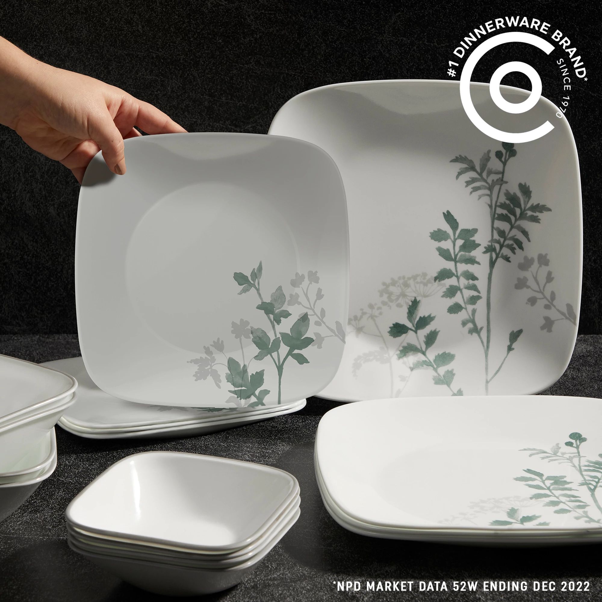 CORELLE MUGLESS SQ.* 16pc SET AMALIE - Lee Distributors