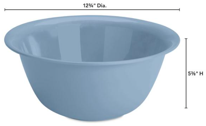 BOWL-PLASTIC-6qt-WASHED BLUE - Lee Distributors