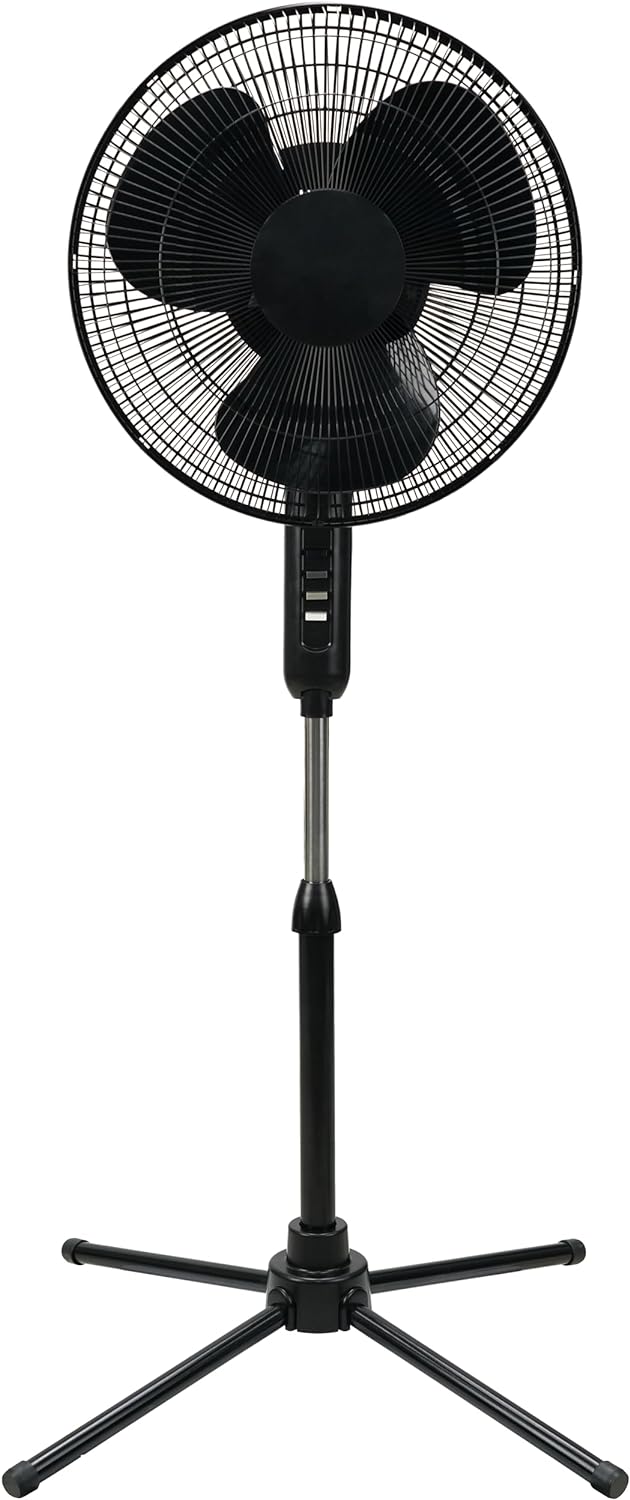 FAN-PEDESTAL-16″-OSC-3 SPEED- BLACK - Lee Distributors