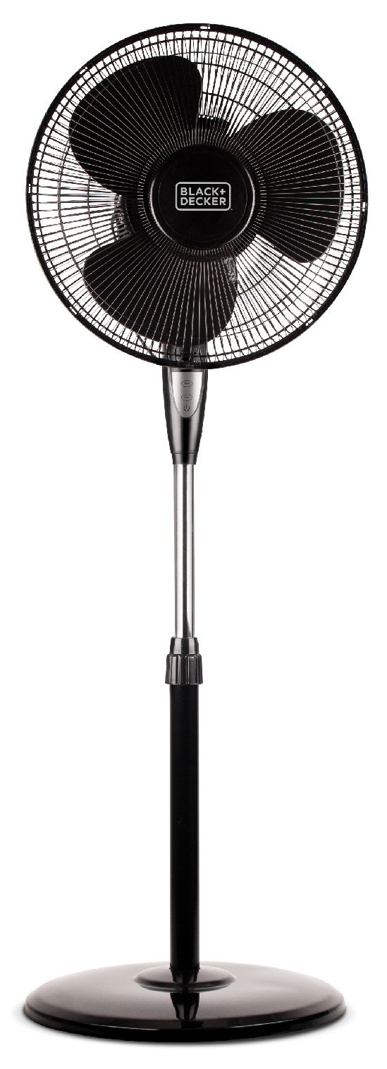 FAN-B&D 16″ PEDESTAL W/REMOTE- 3 SPEED OSCILLATING-BLACK - Lee Distributors