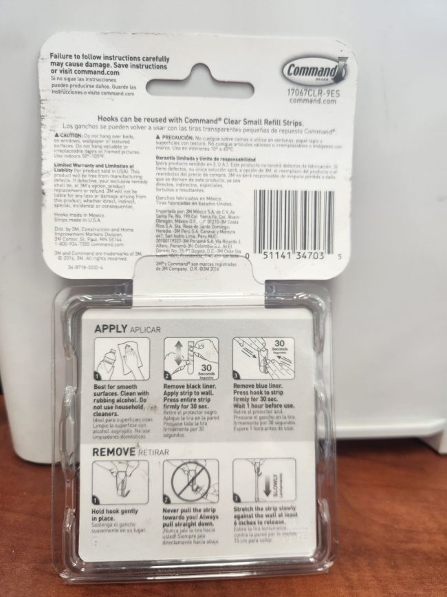 Command Small Wire Wall Hooks – Clear, 9 Hooks + 12 Strips - Lee Distributors